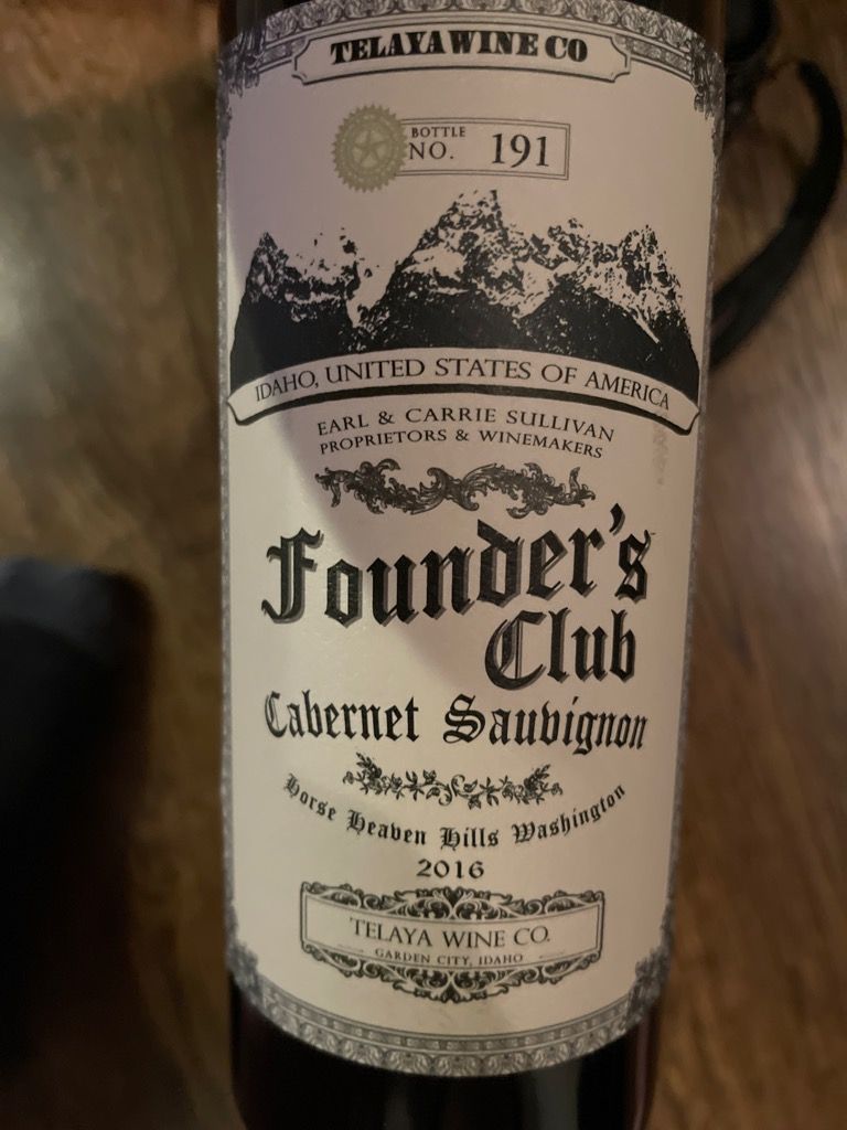 2018 Telaya Cabernet Sauvignon Founder's Club, USA, Washington ...