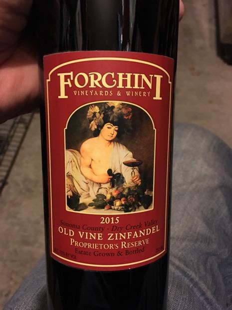 2015 Forchini Zinfandel Old Vine Proprietor's Reserve Estate, USA ...