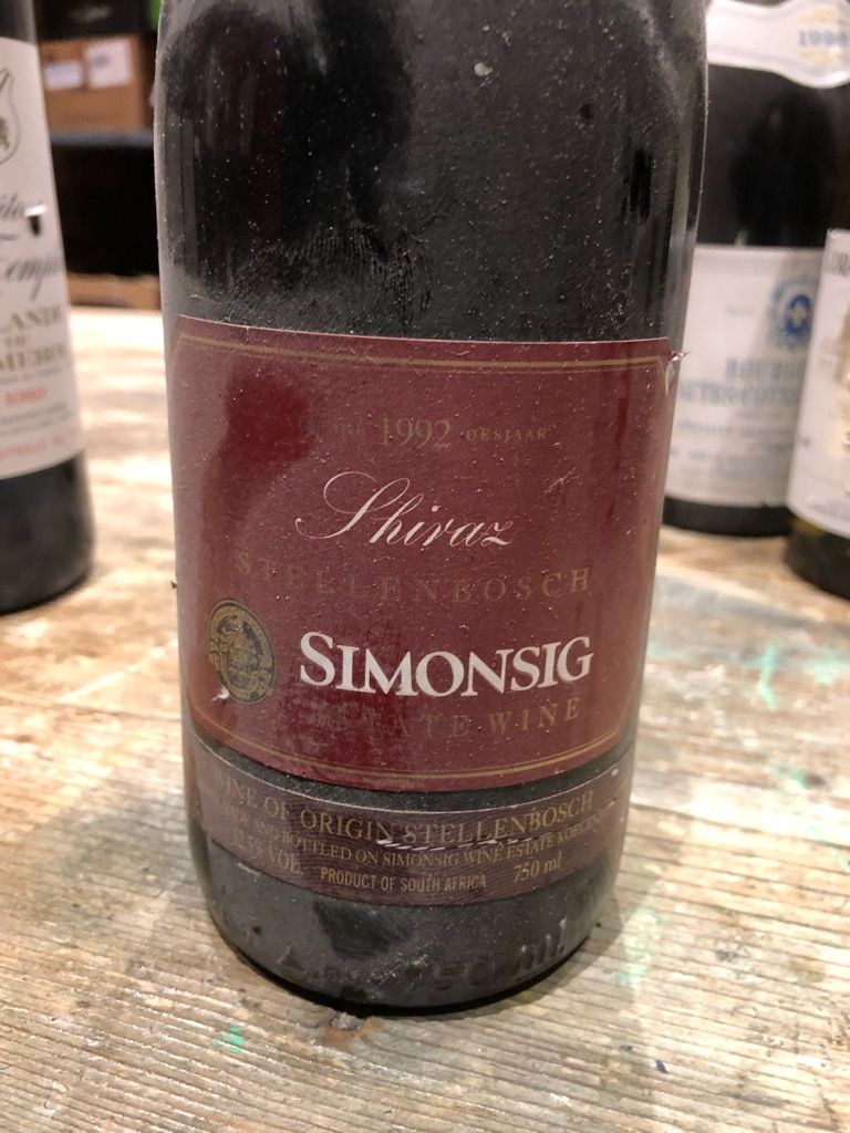 1992 Simonsig Shiraz, South Africa, Coastal Region, Stellenbosch ...