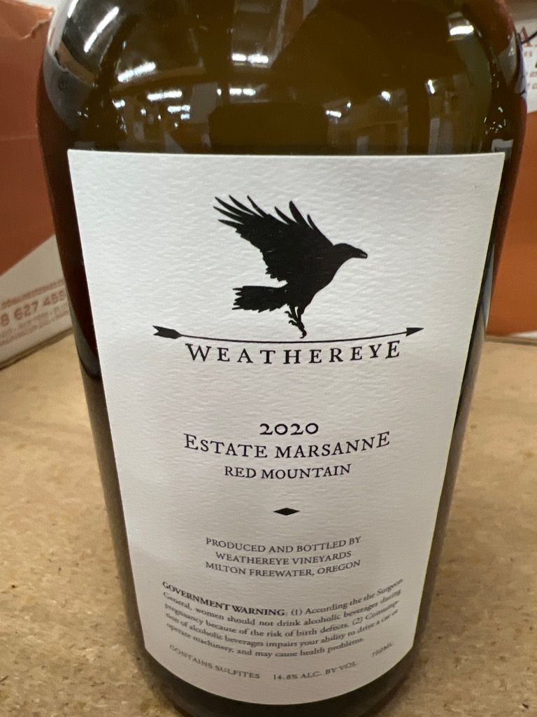 2020 WeatherEye Vineyards Marsanne Estate, USA, Washington, Columbia ...