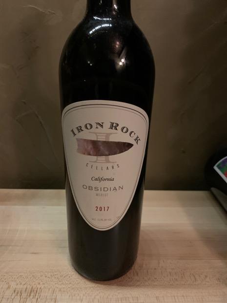2016 Iron Rock Cellars Merlot Obsidian, USA, California - CellarTracker