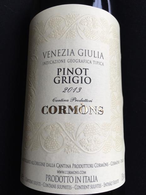 NV Cormòns Pinot Grigio Collio, Italy, Friuli-Venezia Giulia, Collio ...