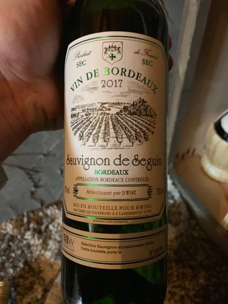 2017 Sauvignon de Seguin, France, Bordeaux - CellarTracker