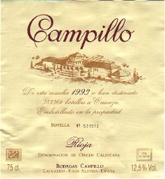 1993 Bodegas Campillo Rioja Crianza, Spain, La Rioja, Rioja - CellarTracker