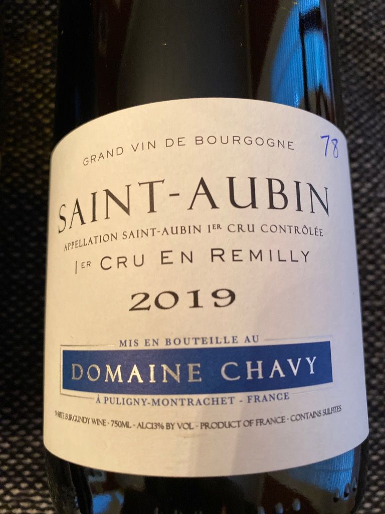 2019 Domaine Alain Chavy Saint-Aubin 1er Cru En Remilly Blanc, France ...