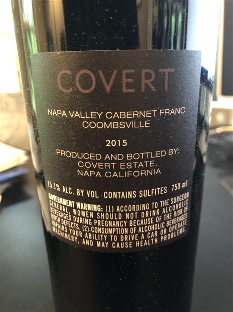2015 Covert Estate Cabernet Franc, USA, California, Napa Valley ...