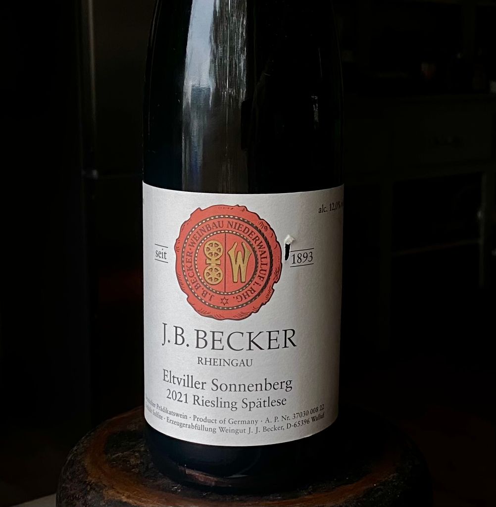 2021 J.B. Becker Eltviller Sonnenberg Riesling Spätlese, Germany ...