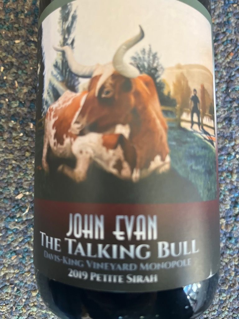 2019 John Evan Cellars Petite Sirah The Talking Bull Davis-King ...