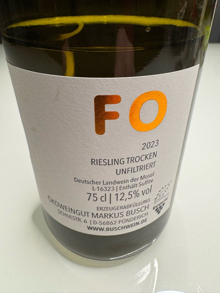 2023 Weingut Markus Busch Riesling FO Unfiltriert, Germany, Mosel Saar ...