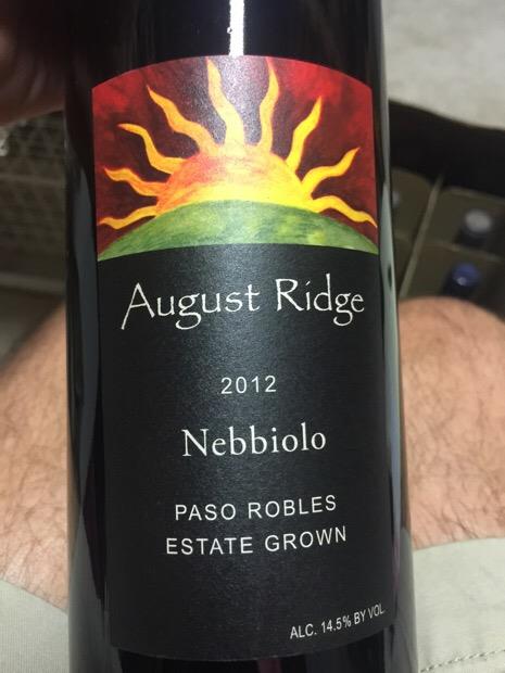 2012 August Ridge Nebbiolo, USA, California, Central Coast, Paso Robles ...
