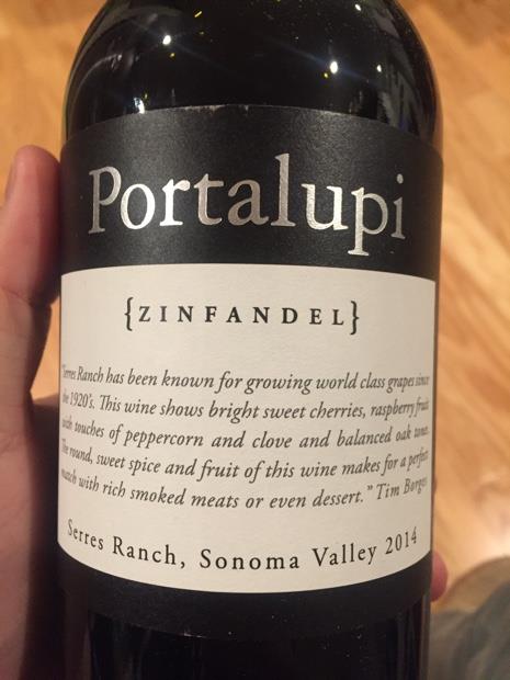 2011 Portalupi Zinfandel Serres Ranch Sonoma Valley, USA, California ...