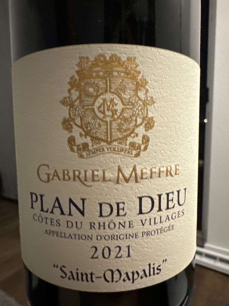2021 Gabriel Meffre Côtes du Rhône Villages Plan de Dieu Saint Mapalis ...