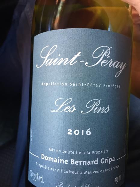 2016 Domaine Bernard Gripa St. Péray Les Pins, France, Rhône, Northern ...
