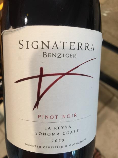 2013 Signaterra / Benziger Pinot Noir la Reyna, USA, California, Sonoma ...