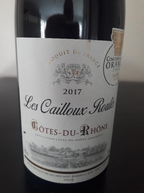 2019 Caves Saint Ronain Côtes du Rhône Les Cailloux Roules, France ...