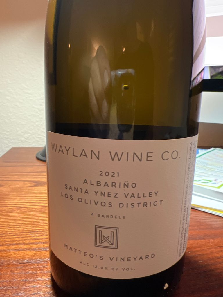 2021 Waylan Wine Co. Albariño Matteo's Vineyard, USA, California ...