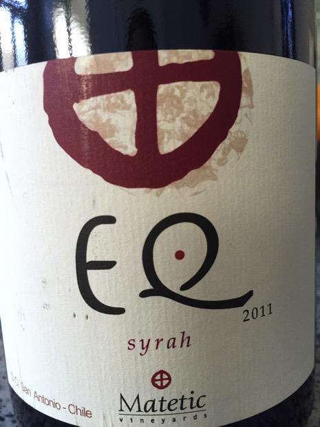 2011 Matetic Vineyards Syrah EQ, Chile, San Antonio Valley - CellarTracker