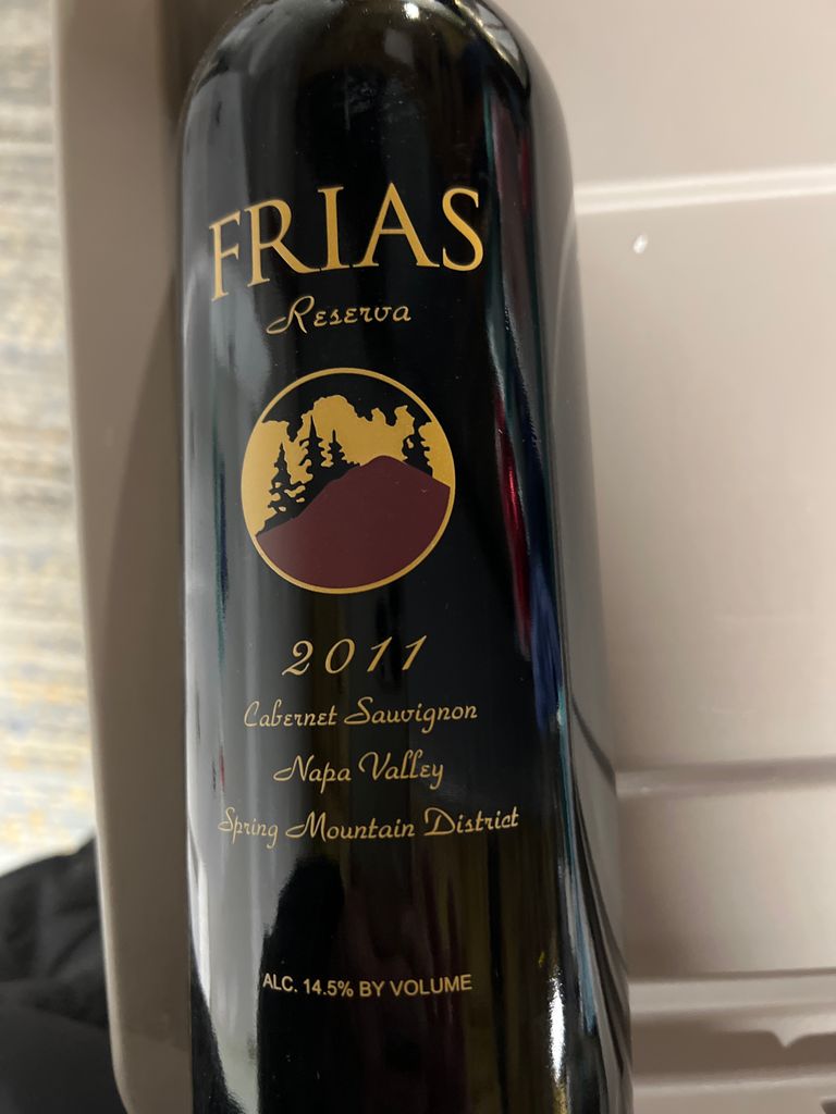 2011 Frias Family Vineyard Cabernet Sauvignon Reserva Spring Mountain ...