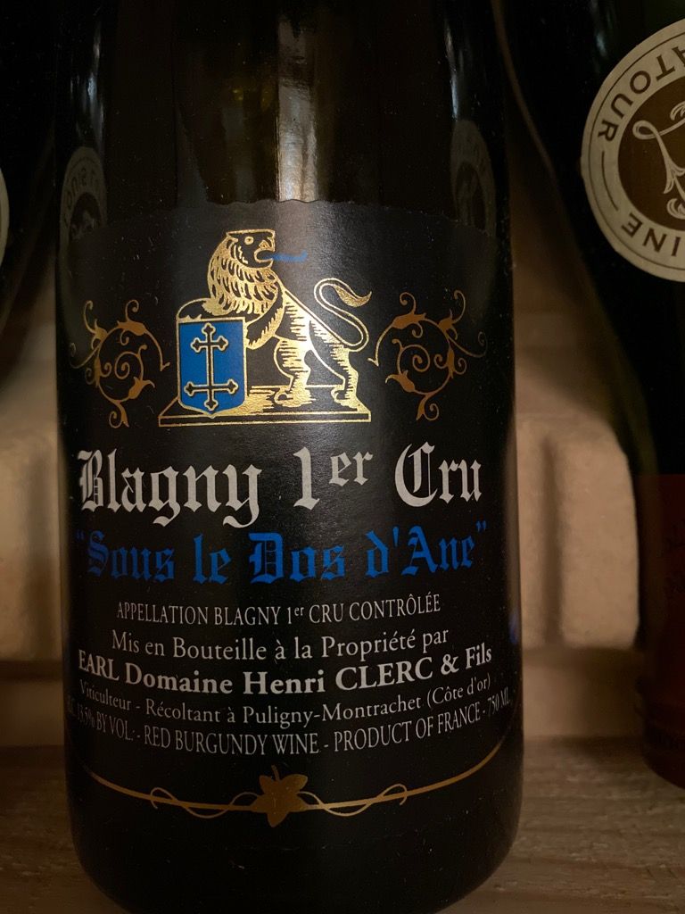 1982 Domaine Henri Clerc & Fils Blagny 1er Cru La Pièce Sous-le-Dos d ...