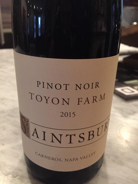 2015 Saintsbury Pinot Noir Toyon Farm, USA, California, Napa / Sonoma ...