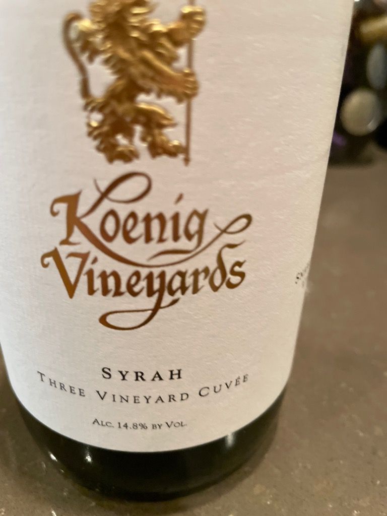 2018 Koenig Vineyards Syrah Three Vineyard Cuvee, USA, Idaho, Snake ...