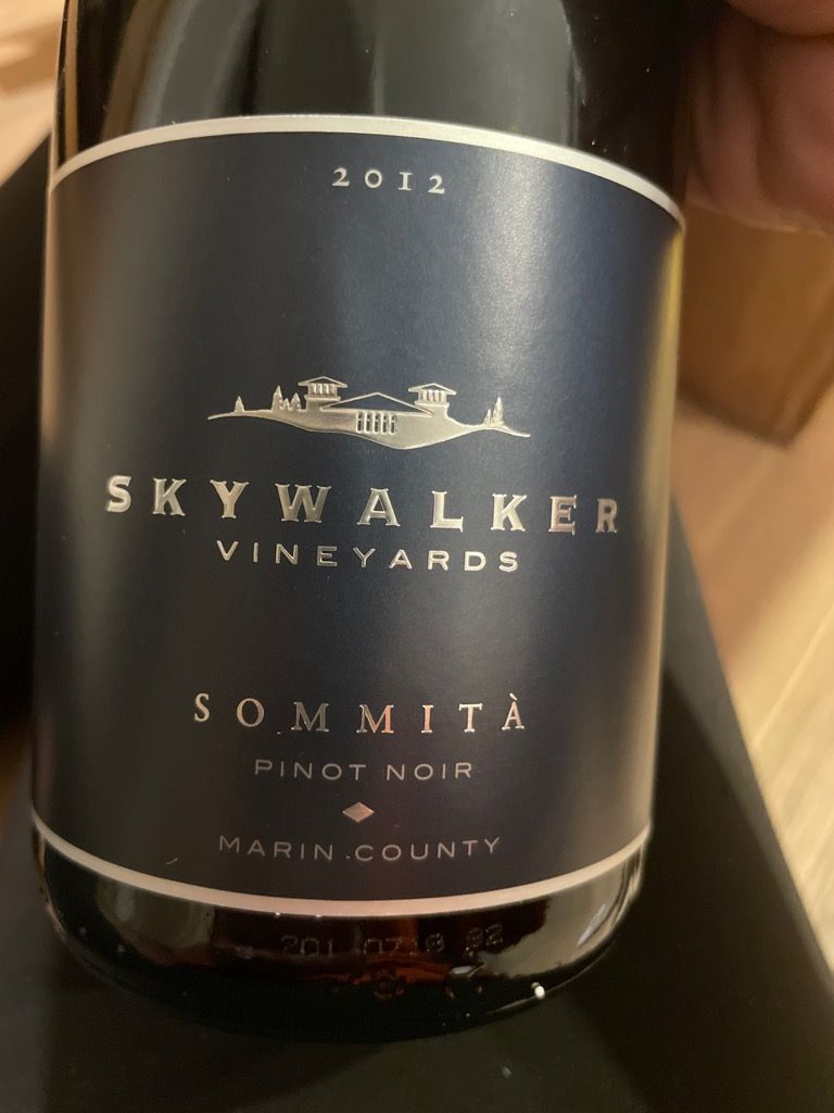 2012 Skywalker Vineyards Pinot Noir Sommita, USA, California, San Francisco Bay, Marin County ...