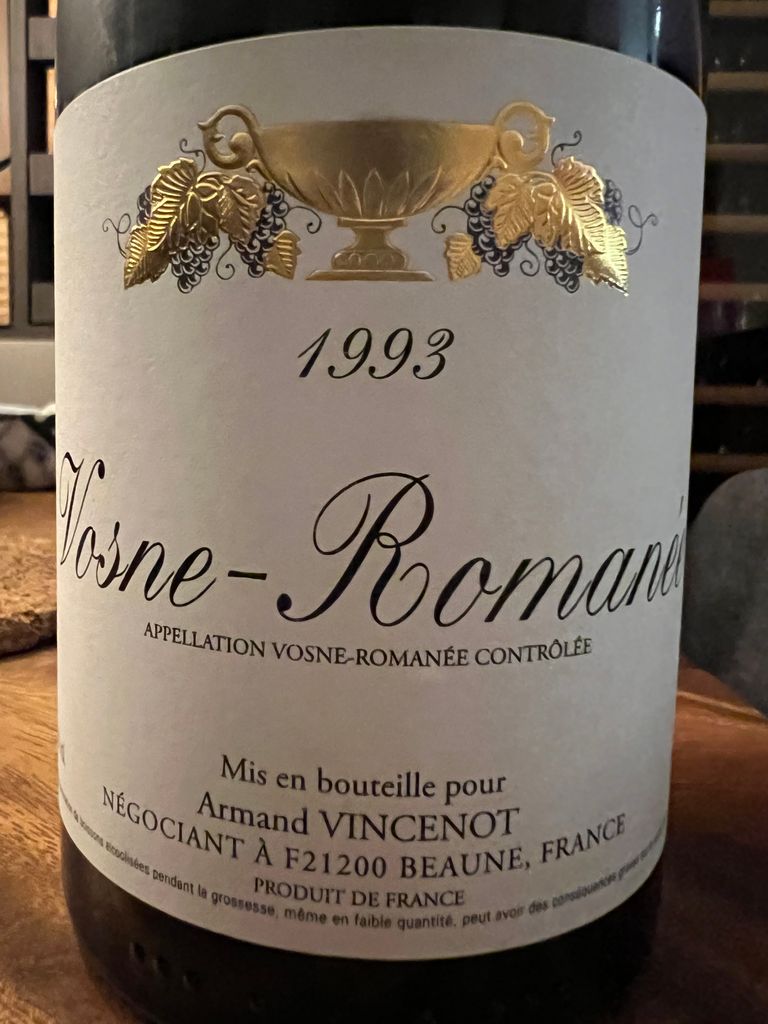 1993 Armand Vincenot Vosne-Romanée, France, Burgundy, Côte de Nuits ...