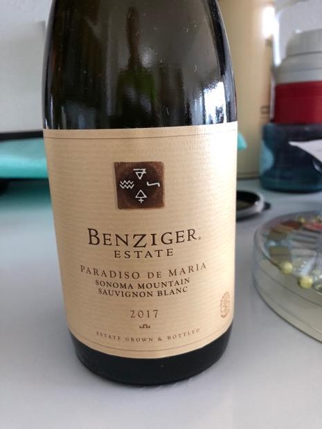 2017 Benziger Family Winery Sauvignon Blanc Estate Paradiso de Maria ...