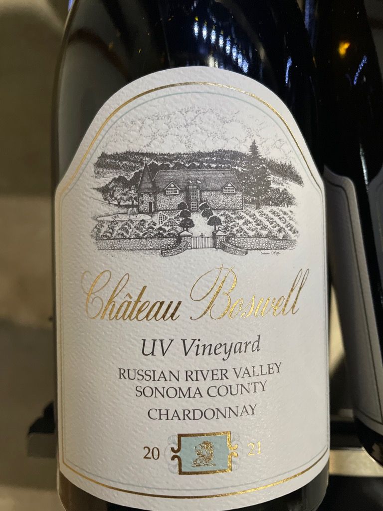 2021 Château Boswell Chardonnay UV Vineyard, USA, California, Sonoma ...