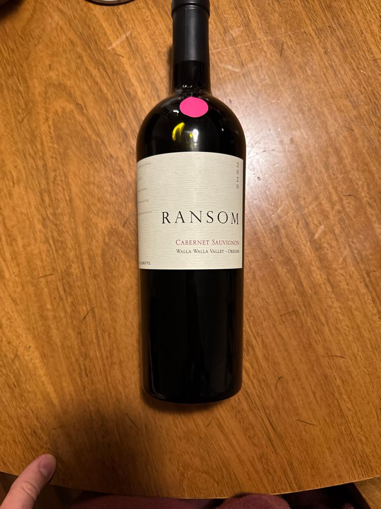 2020 Ransom Cabernet Sauvignon, USA, Oregon, Columbia Valley, Walla ...