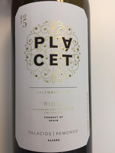 2015 Palacios Remondo Rioja Plácet Valtomelloso, Spain, La Rioja, Rioja ...
