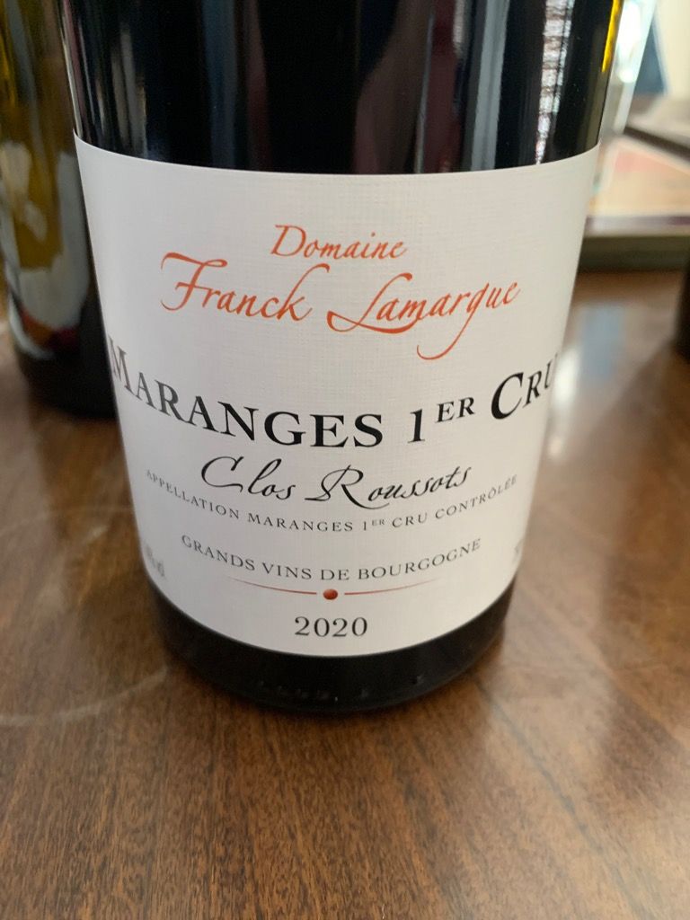 2021 Domaine Franck Lamargue Maranges 1er Cru Les Clos Roussots, France ...