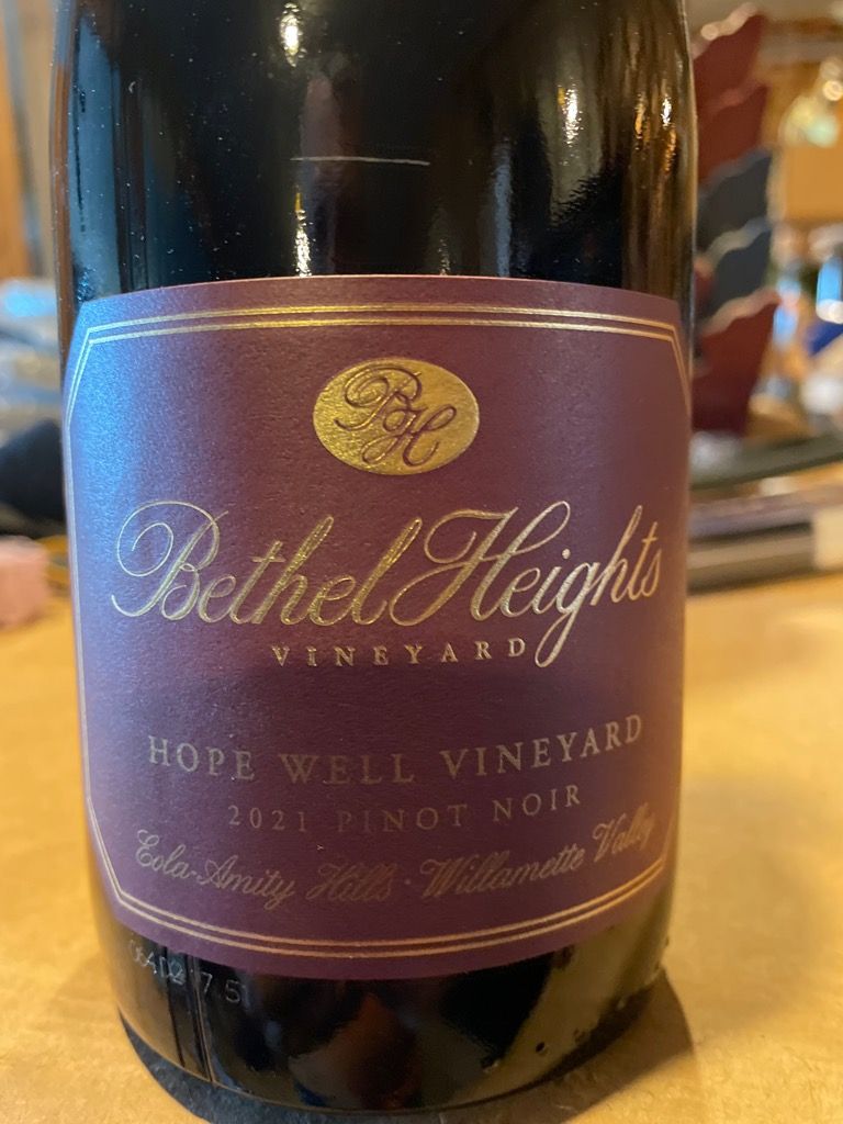 2021 Bethel Heights Pinot Noir Hope Well Vineyard, USA, Oregon ...