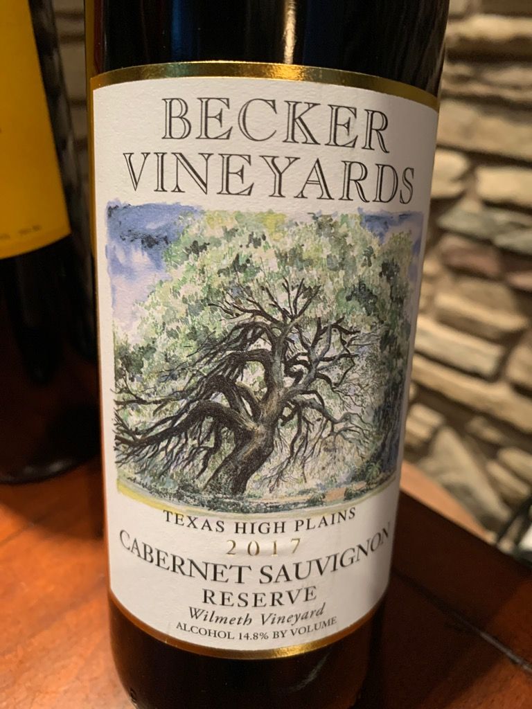 2017 Becker Vineyards Cabernet Sauvignon Reserve Wilmeth Vineyard, USA ...