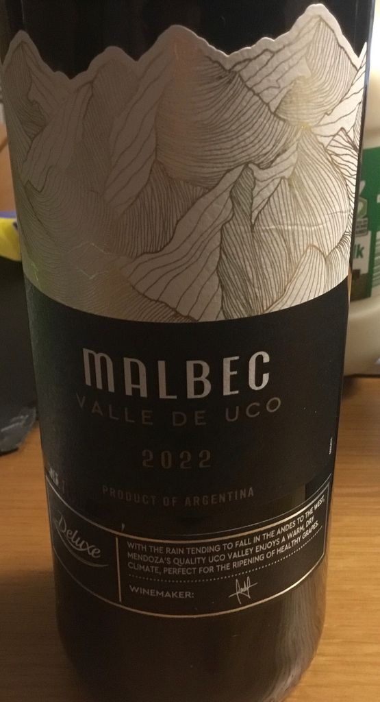 2022 Lidl Deluxe Malbec Argentina Mendoza Valle De Uco Cellartracker