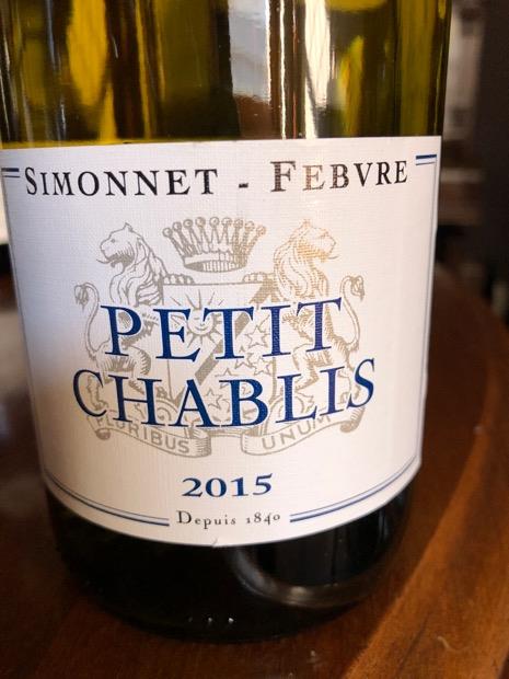 2015 Simonnet-Febvre Petit Chablis, France, Burgundy, Chablis, Petit ...