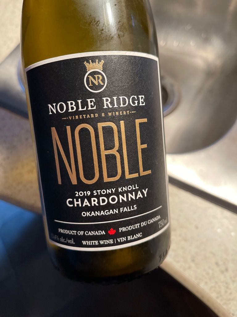 2019 Noble Ridge Chardonnay Stony Knoll, Canada, British Columbia ...