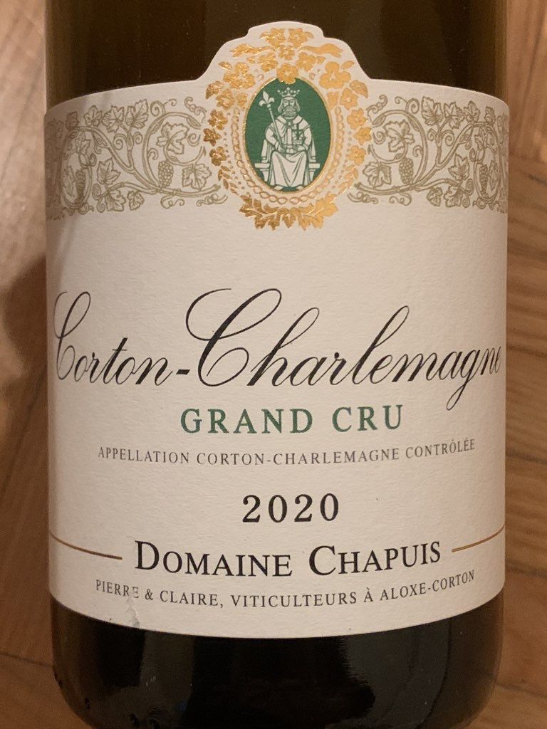 2020 Domaine Chapuis Corton-Charlemagne, France, Burgundy, Côte de ...