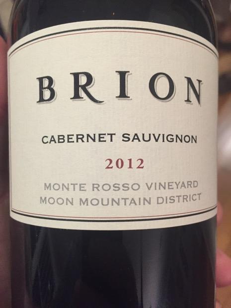 2012 Brion Cabernet Sauvignon Monte Rosso, USA, California, Sonoma ...