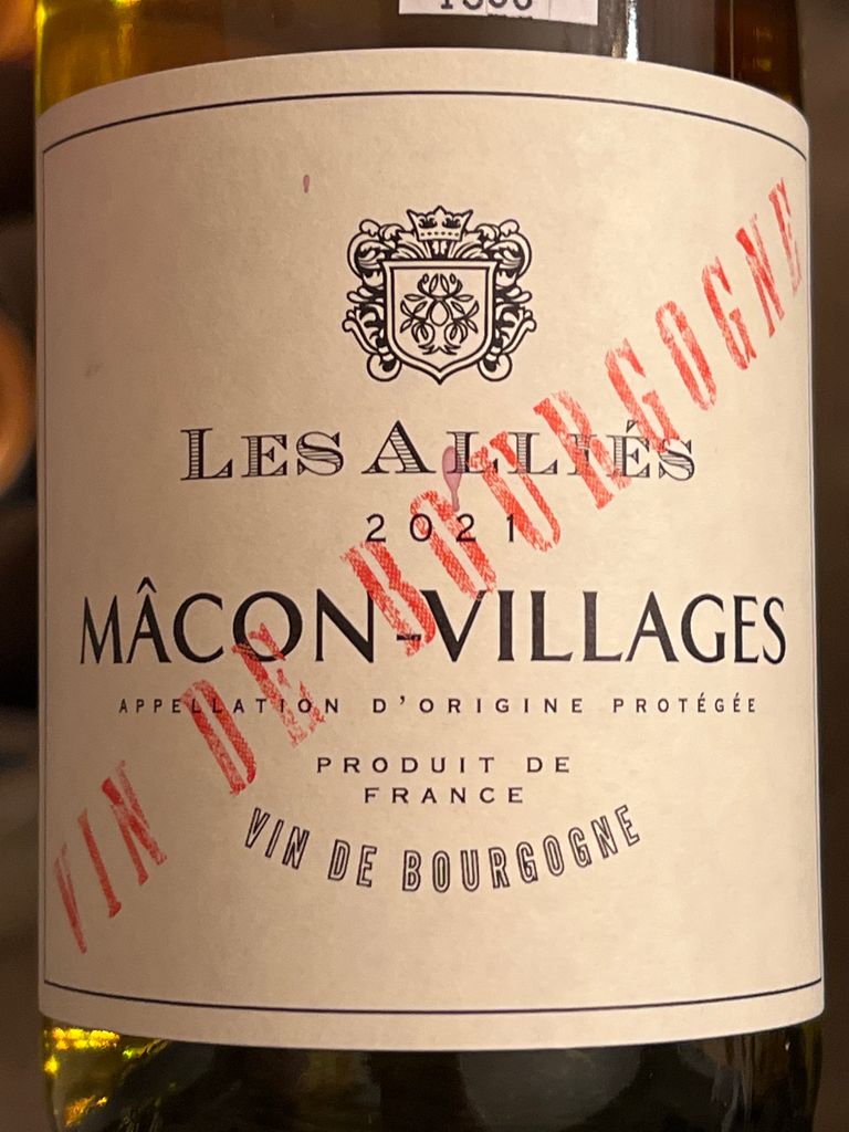 2021 Les Alliés Mâcon-Villages, France, Burgundy, Mâconnais, Mâcon ...
