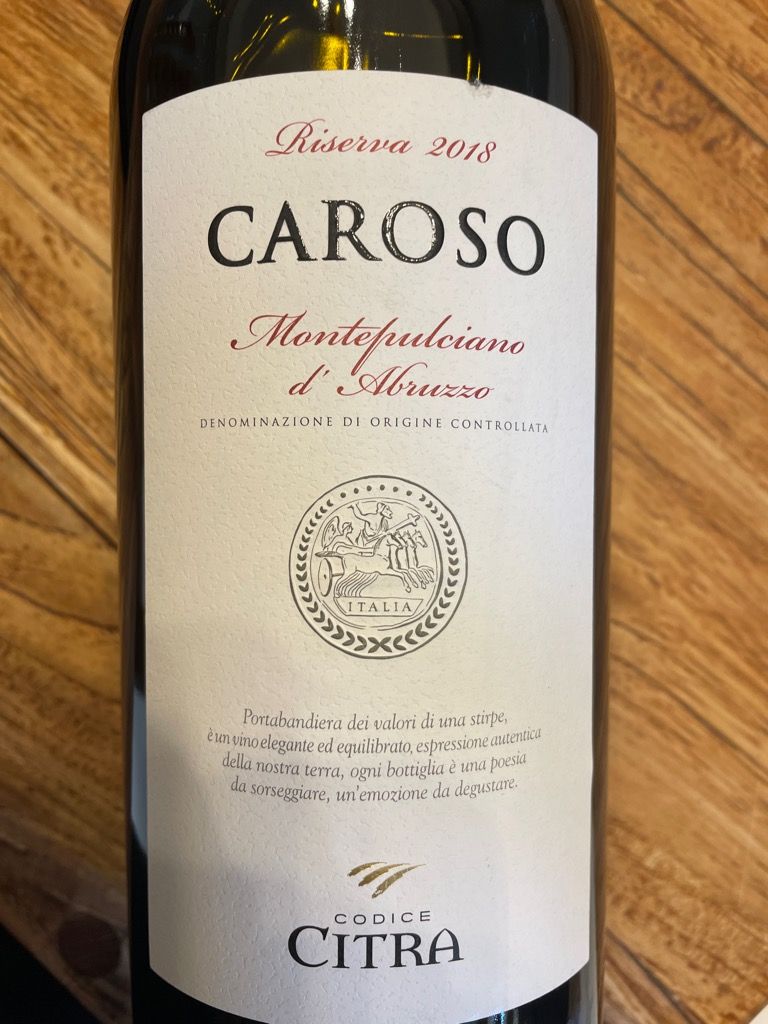 2018 Citra Montepulciano d'Abruzzo Caroso Riserva, Italy, Abruzzi ...
