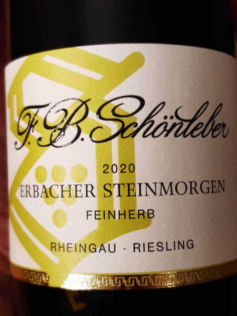 2020 F. B. Schönleber Erbacher Steinmorgen Riesling feinherb, Germany ...