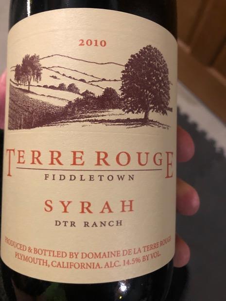 2010 Domaine de la Terre Rouge Syrah DTR Ranch, USA, California, Sierra ...