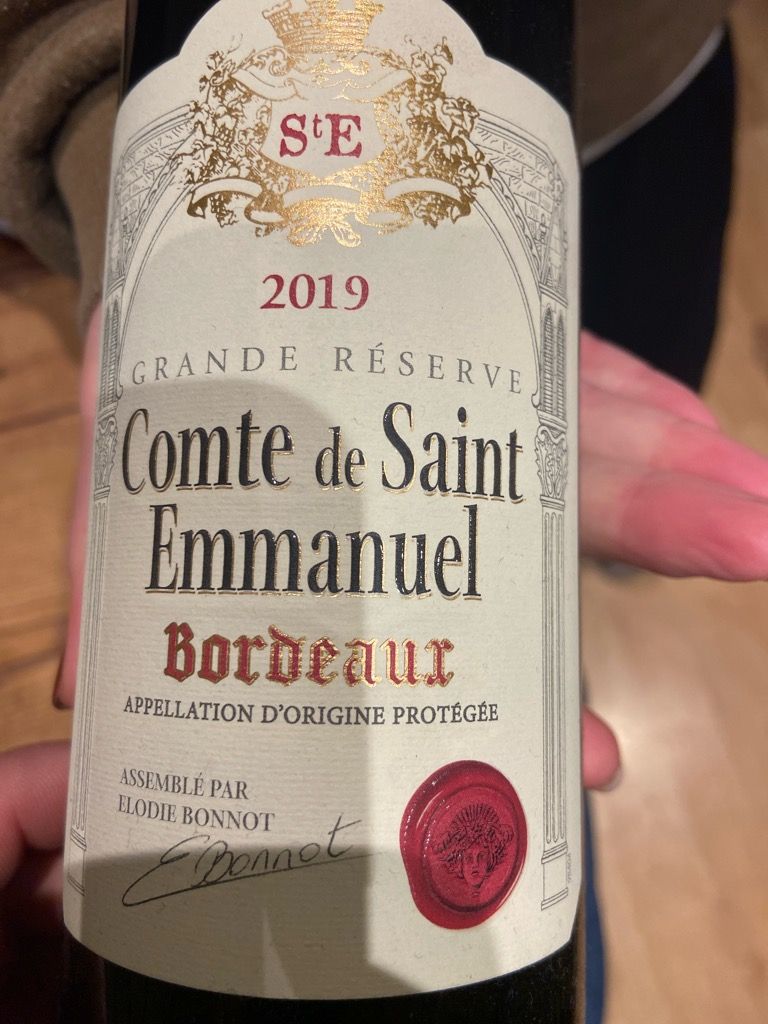 2019 Comte de Saint Emmanuel Grande Réserve, France, Bordeaux ...