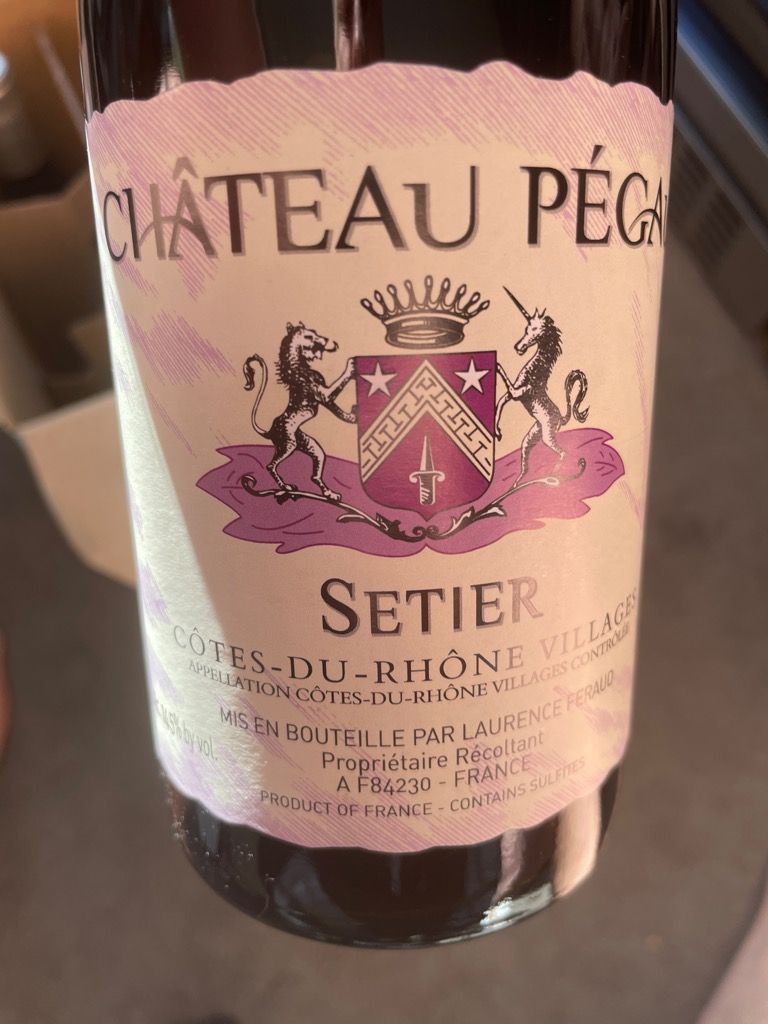 2021 Château Pégau Côtes du Rhône Villages Cuvée Setier, France, Rhône ...