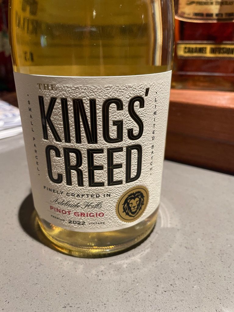 2022 The Kings' Creed Pinot Grigio, Australia, South Australia, Mount ...