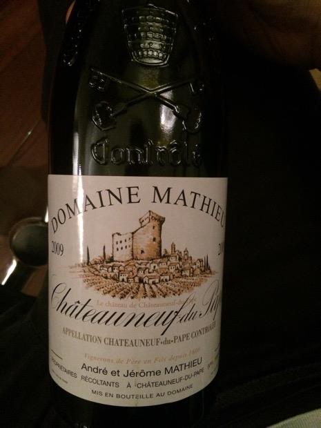 2009 Domaine André Mathieu Châteauneuf-du-Pape, France, Rhône, Southern ...