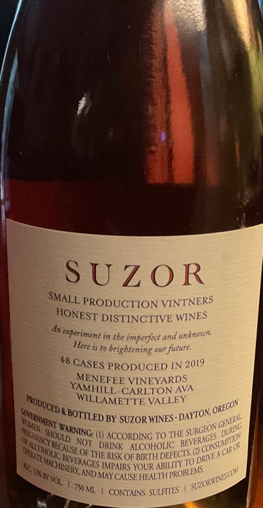 2019 Suzor Wines Pinot Noir Bulles Menefee Vineyards, USA, Oregon ...