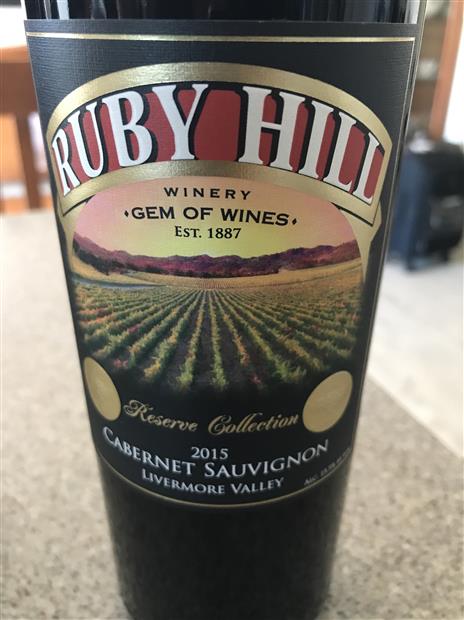 2019 Ruby Hill Winery Cabernet Sauvignon Estate Reserve Livermore ...