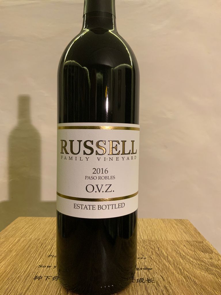 2016 Russell Family Vineyards OVZ, USA, California, Central Coast, Paso ...